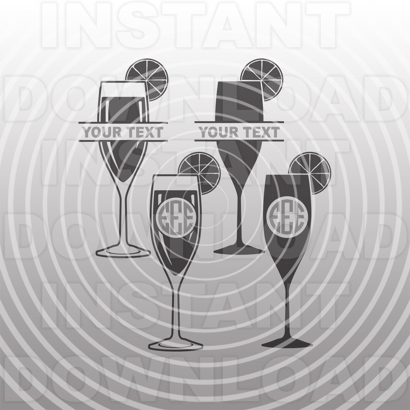 Mimosa SVG File,cocktails Svg,mimosa Glass Flute Monogram SVG -personal ...