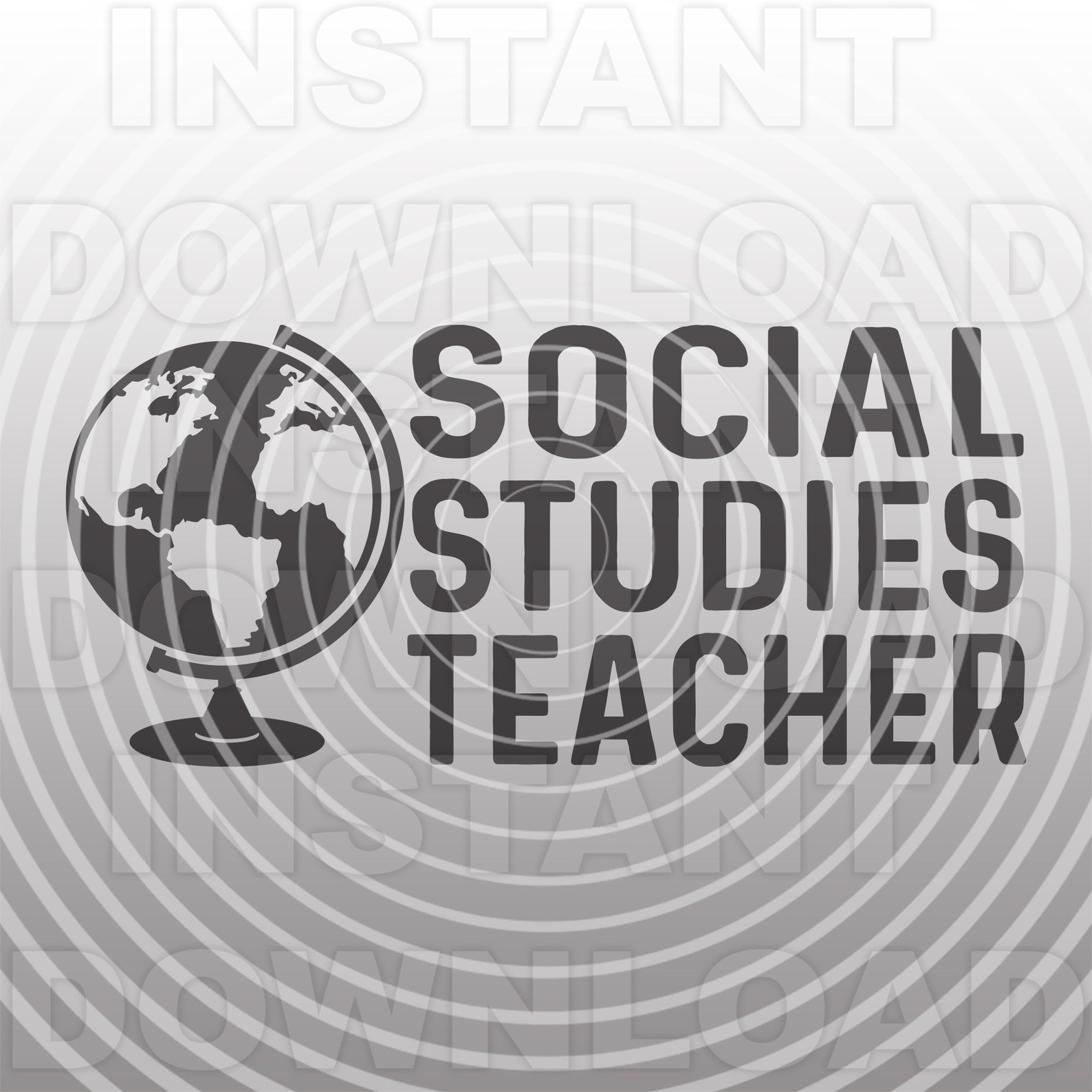 Social Studies Teacher With World Map Globe SVG File vector | Etsy