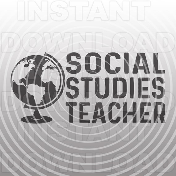 Social Studies Teacher With World Map Globe SVG File vector | Etsy