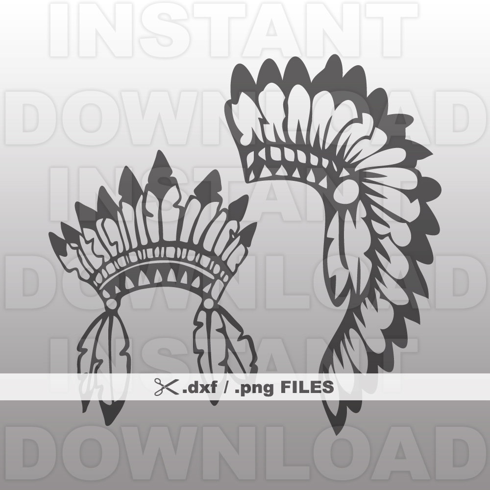 Indian Headdress DXF FileHeaddress PNG FileWestern DXF File | Etsy