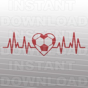 Soccer Ball Heartbeat SVG File,soccer EKG SVG File,cut File,vector Clip ...