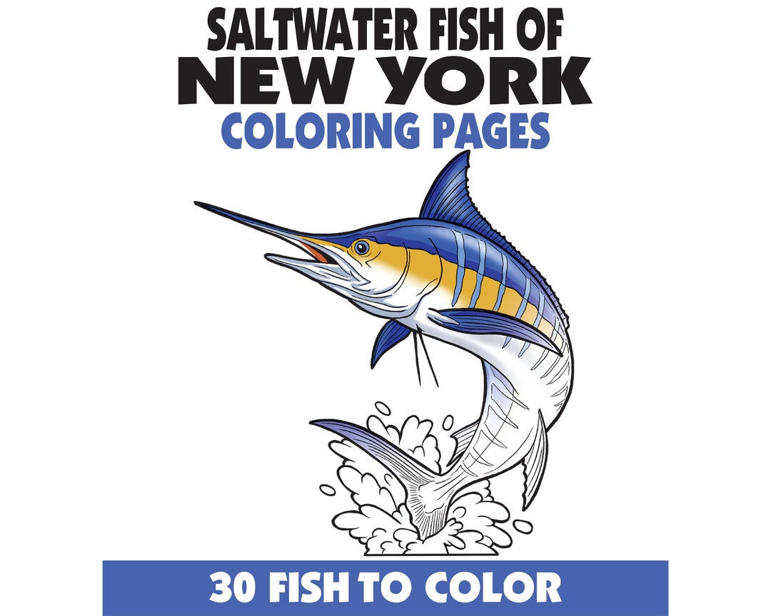 30 Saltwater Fish of New York Coloring Pages Book,fishing Coloring ...