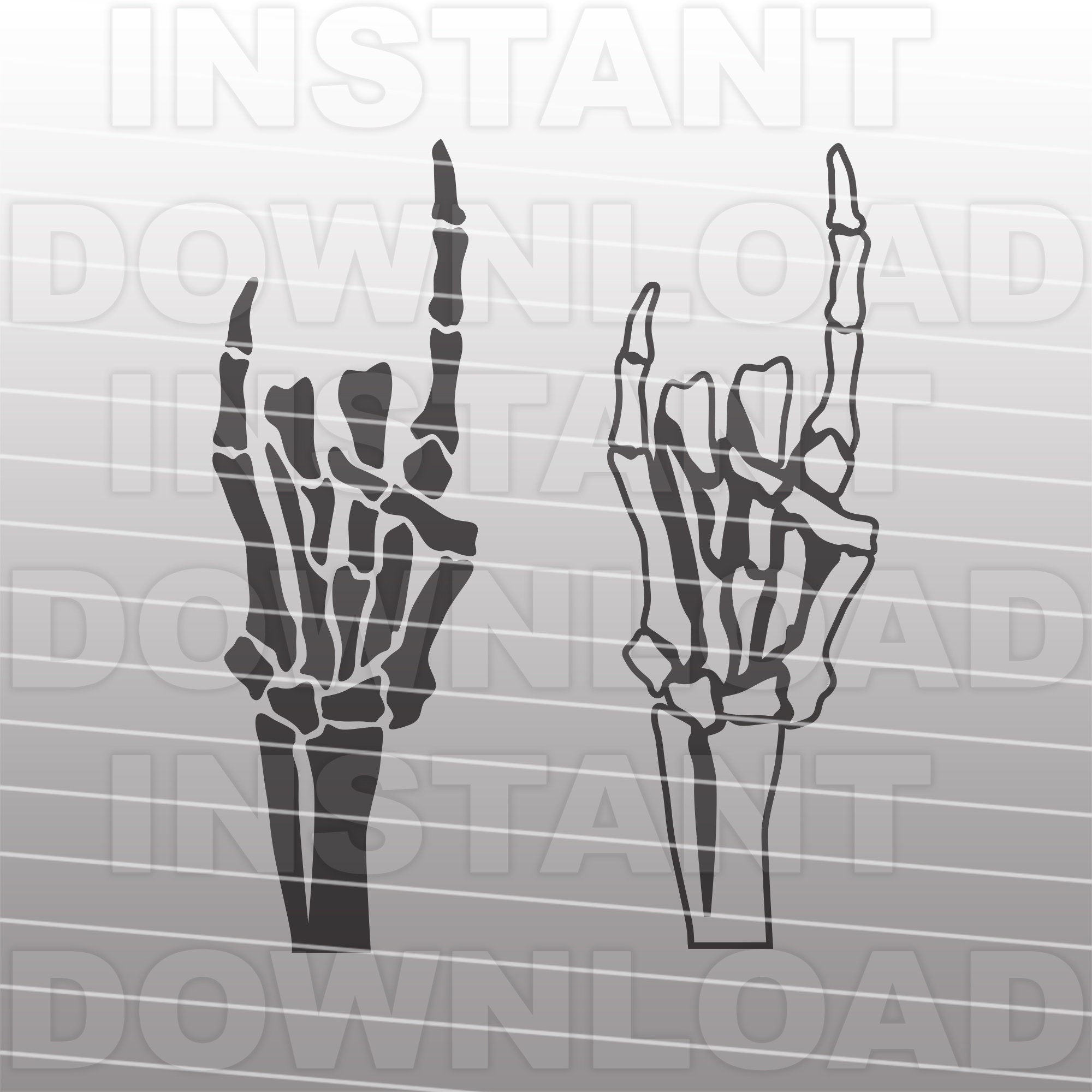 Rocker Skeleton Fingers SVG Filehand X-ray Svgx-ray Monogram | Etsy