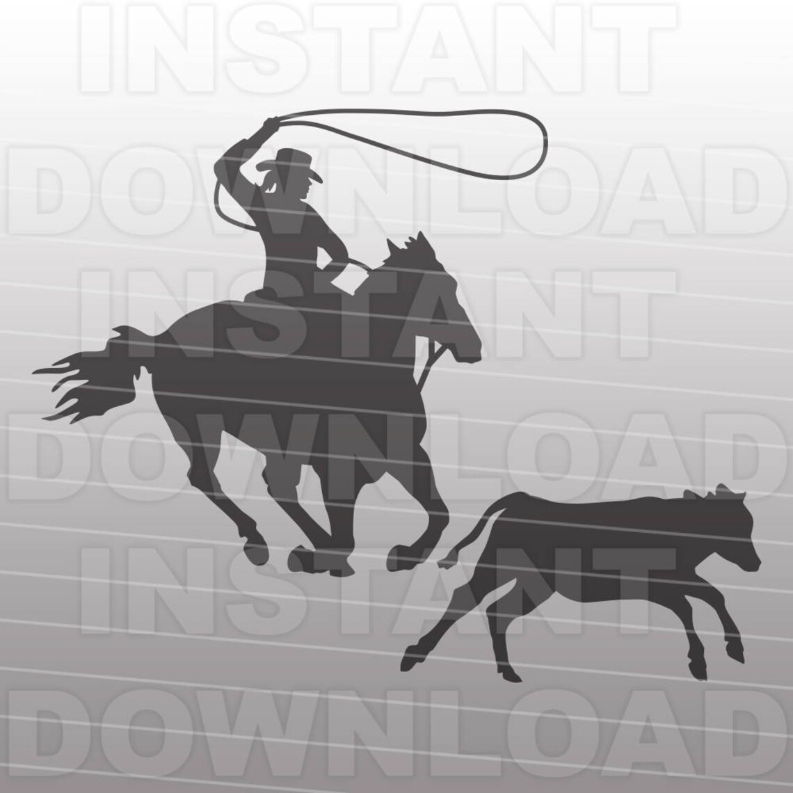 Calf Roping SVG Filefemale Calf Roper Svgrodeo SVG - Etsy