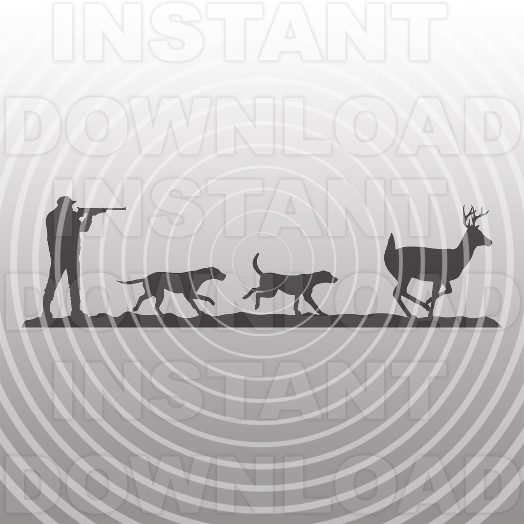 Foxhound Deer Hunter Scene SVG File,big Buck Svg,hunting Dogs SVG ...