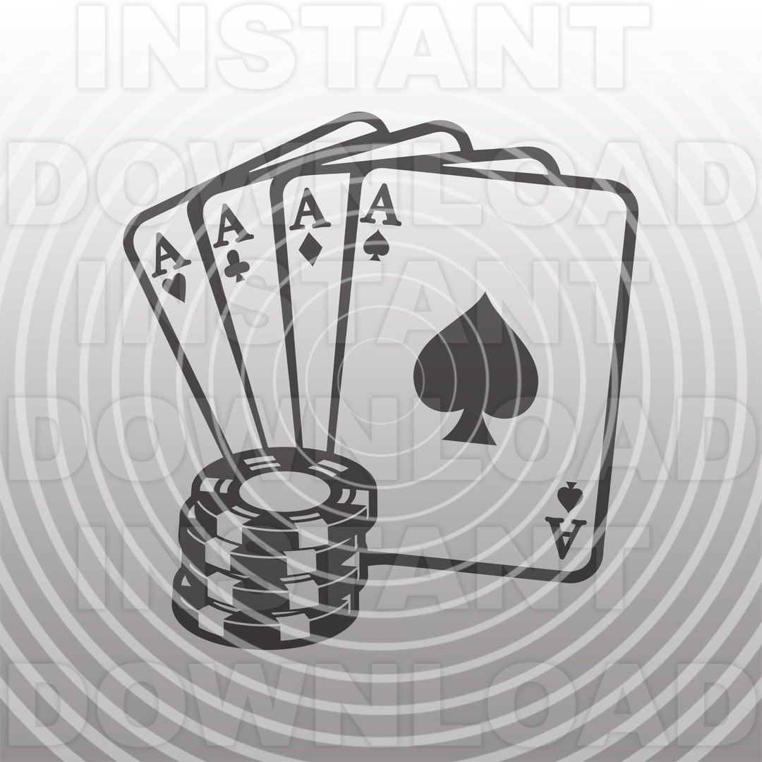 Casino Gambling Playing Cards With Poker Chips SVG File,poker Night SVG ...