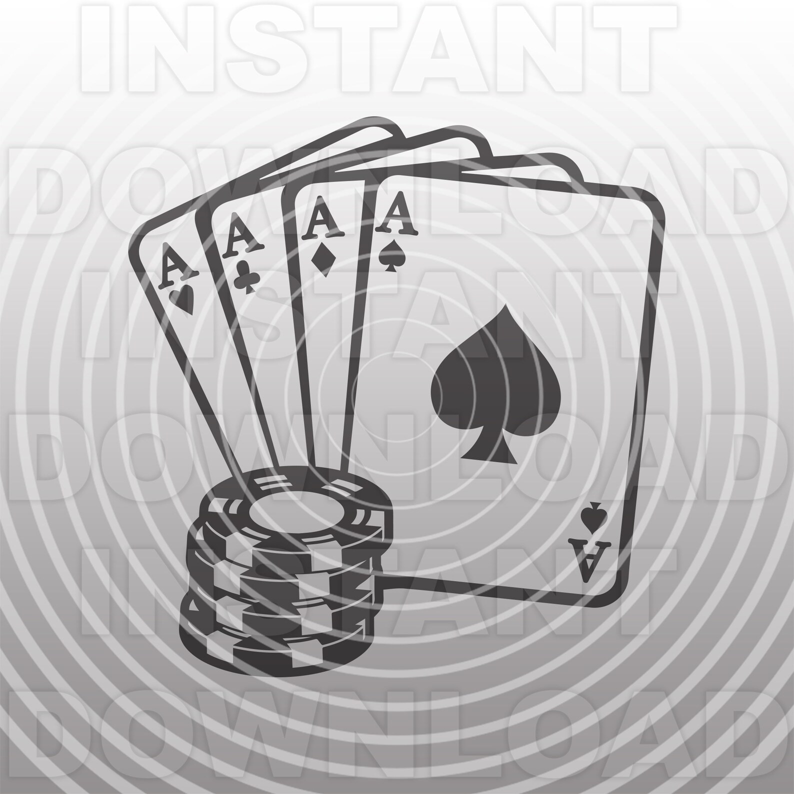 Casino Gambling Playing Cards With Poker Chips SVG Filepoker - Etsy