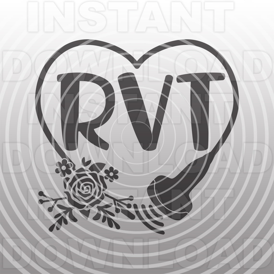 Registered Vascular Technologist SVG File,floral Ultrasound Probe Svg ...