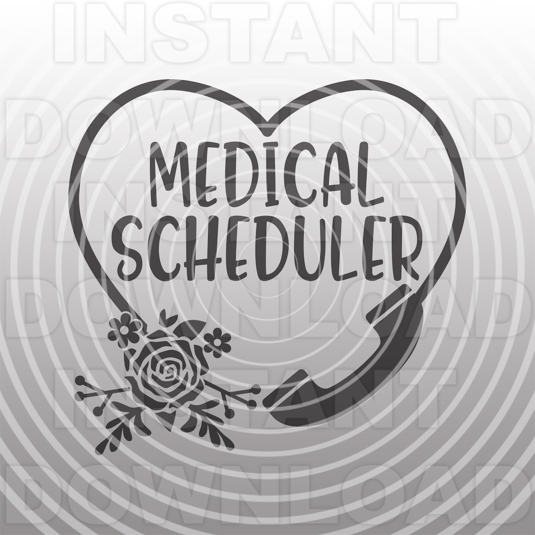 Medical Scheduler Telephone With Flowers and Heart SVG File,scheduling ...