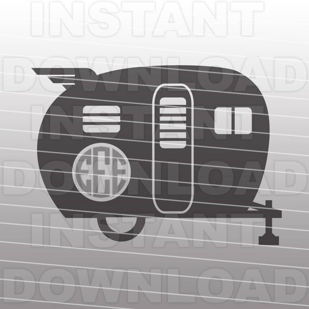 Retro Camper Monogram SVG File Cutting Template-vector Clip Art for ...