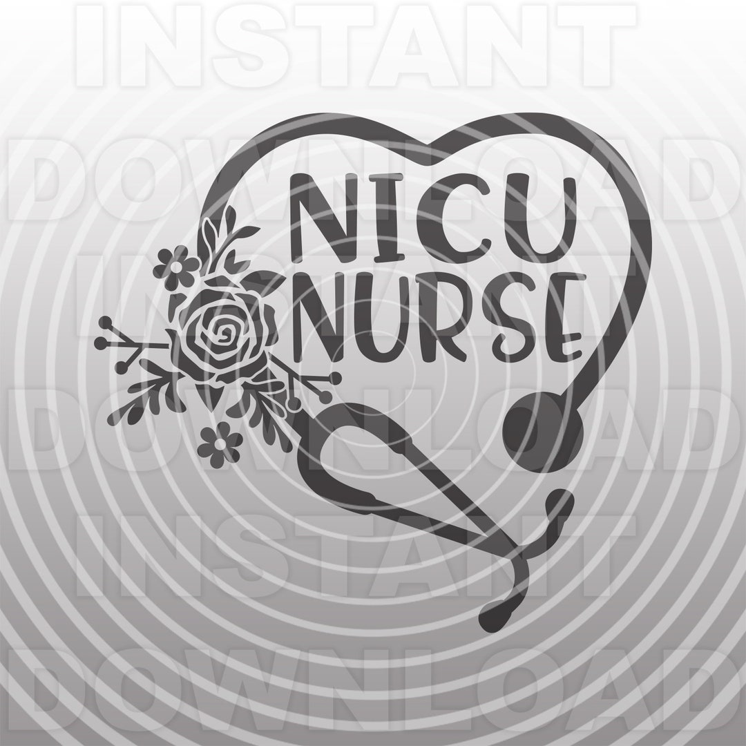 Neonatal Intensive Care Unit Nursing SVG File,floral Stethoscope SVG ...