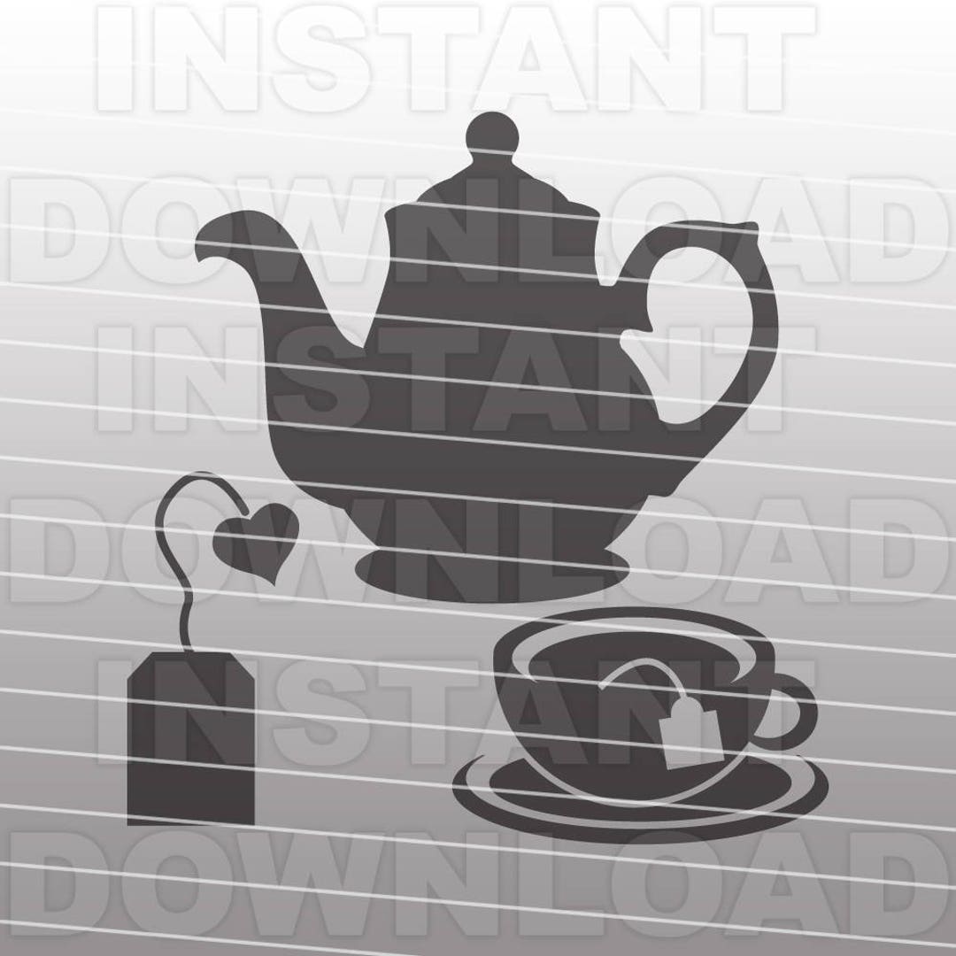 Tea Pot SVG File,tea Kettle Svg,tea Party SVG -vector Art for ...