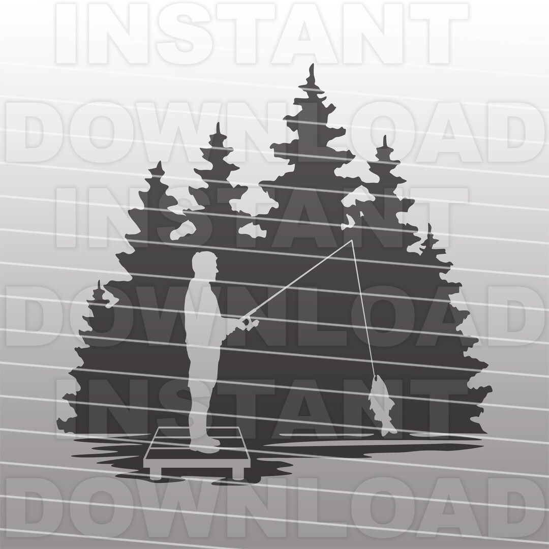 Man Fishing From a Dock SVG File,fishing Scene Svg,fisherman SVG ...