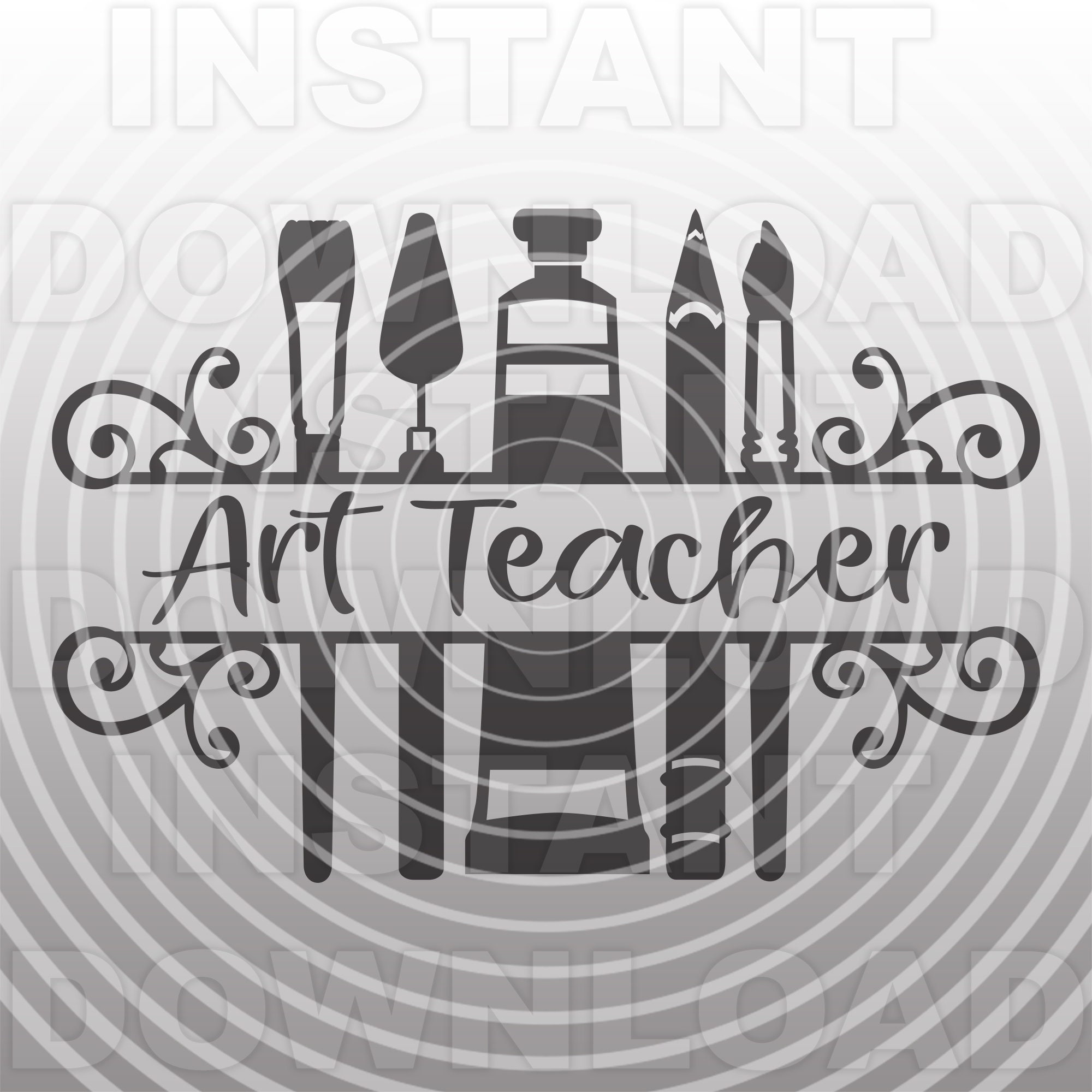Artist SVG File,art Teacher Svg,art Supplies SVG- Vector Clipart ...