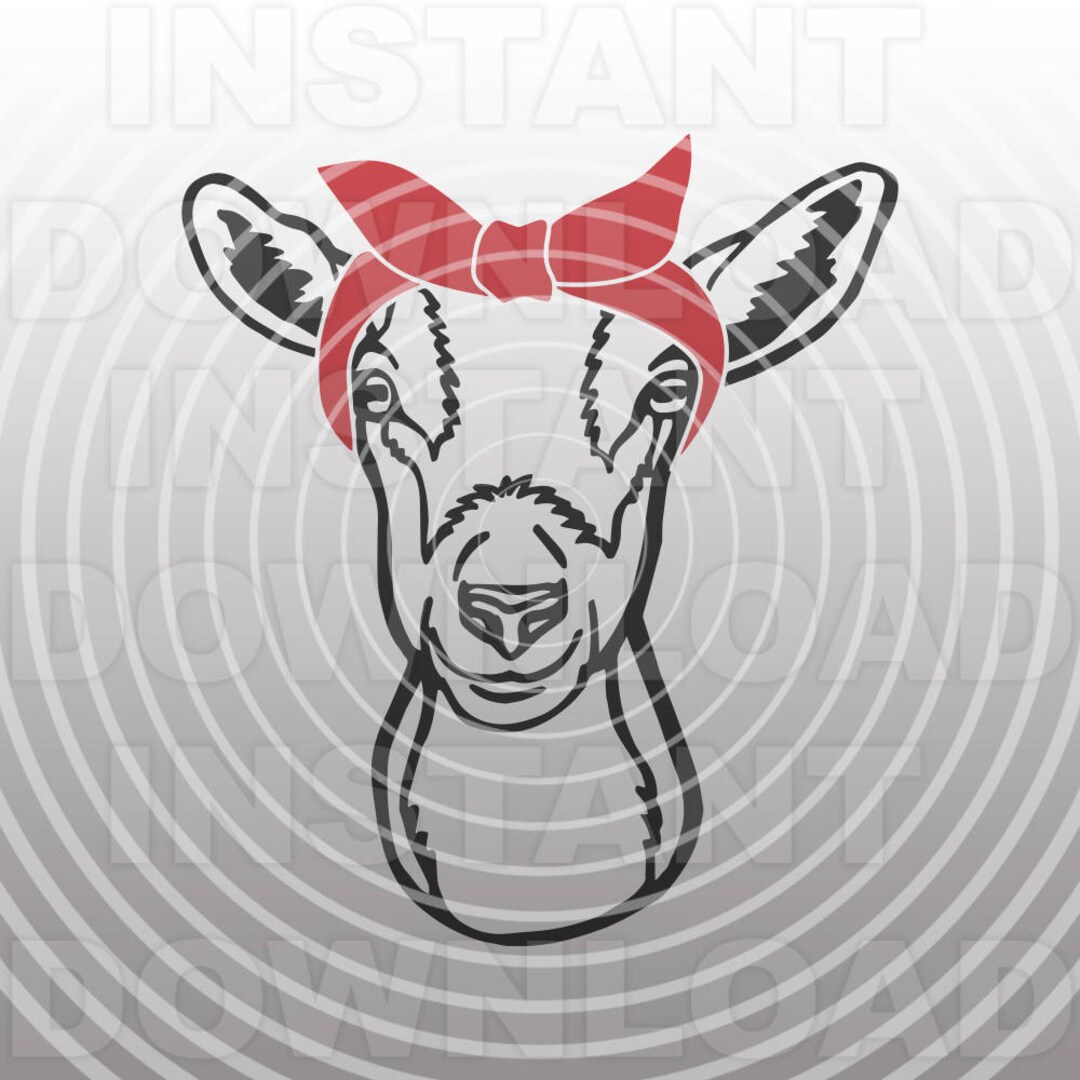 Goat SVG File,goat With Bandana Svg,goat Face Svg,farm Svg -commercial ...