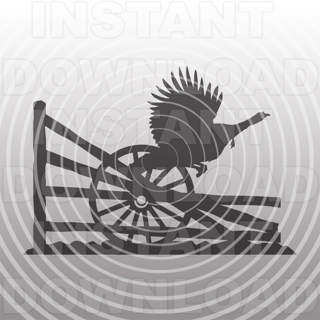 Flying Turkey With Wagon Wheel Scene SVG File,turkey Hunter SVG -vector ...