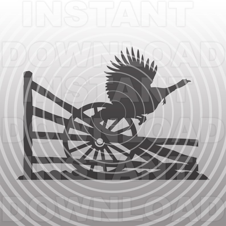 Flying Turkey With Wagon Wheel Scene SVG Fileturkey Hunter | Etsy