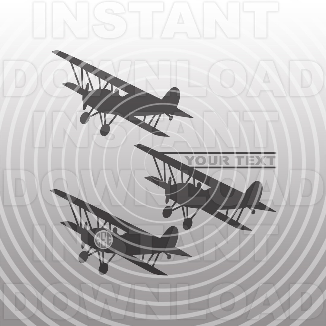 Biplane SVG File,bi-plane Svg,airplane Pilot Svg,vintage Aircraft Svg ...
