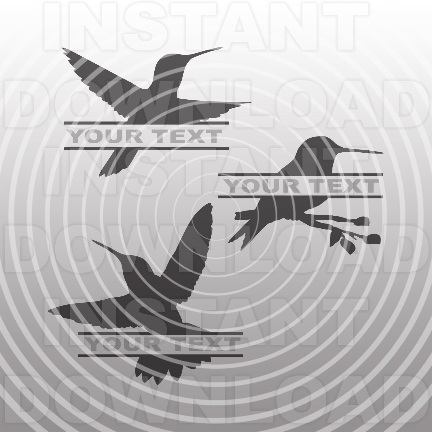 Hummingbirds Split Monogram Frame SVG Filefairy Garden SVG | Etsy