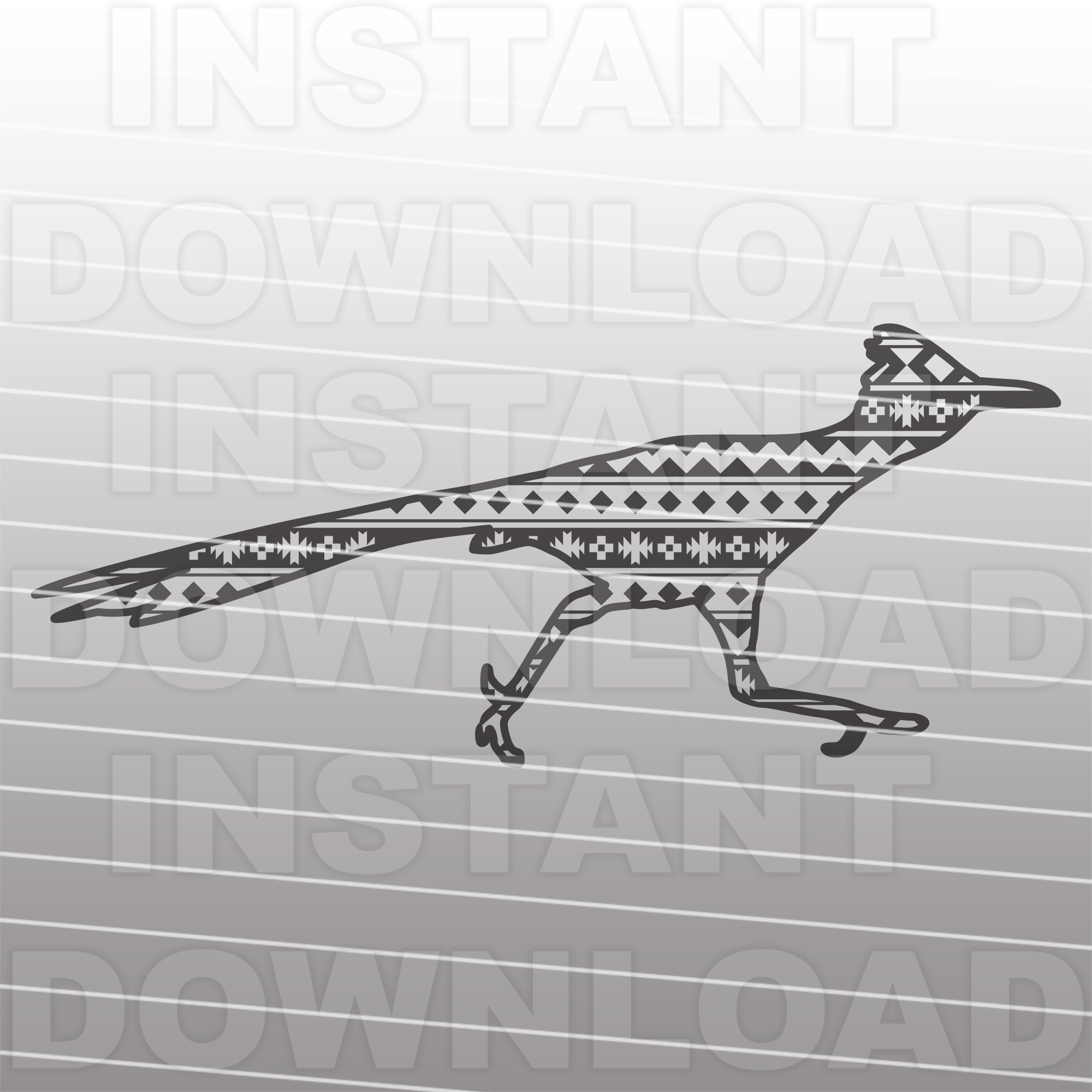 Roadrunner Southwest Aztec Pattern SVG File Vector Art | Etsy