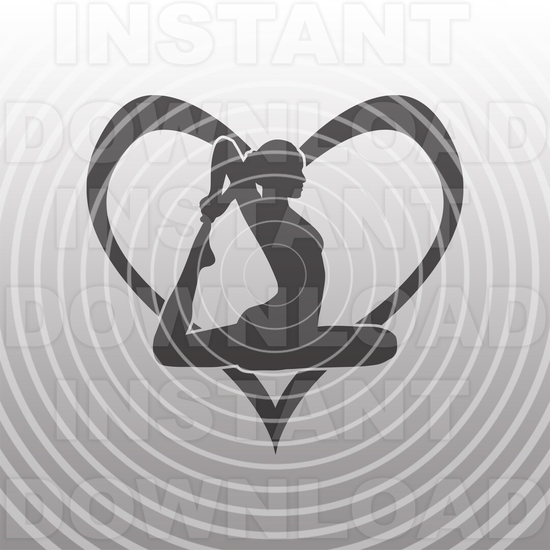 Love Yoga With Heart SVG File,yoga Pose Svg,workout Svg,gym SVG -vector ...