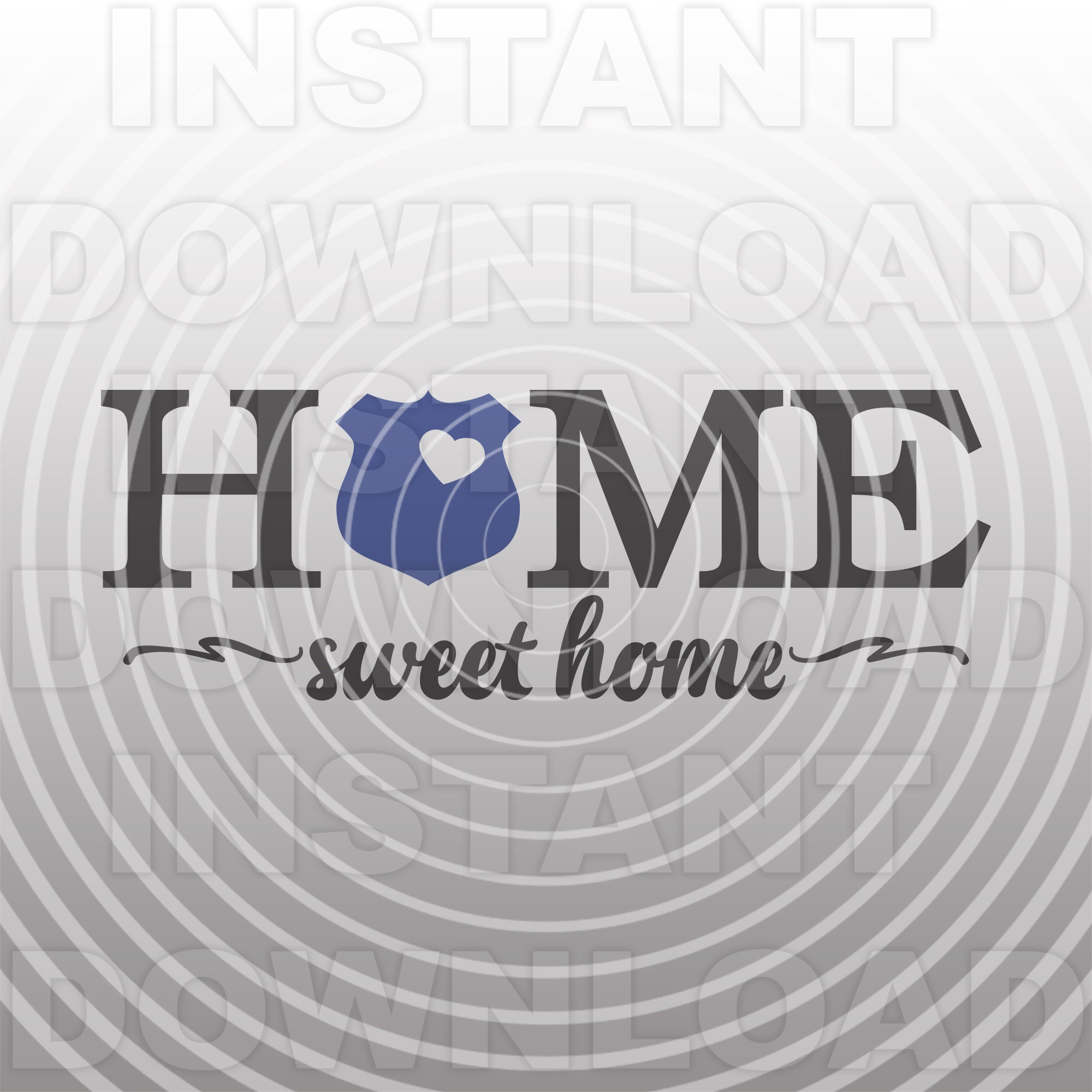 Police Badge Svghome Sweet Home SVG Filewelcome Svgpolice | Etsy