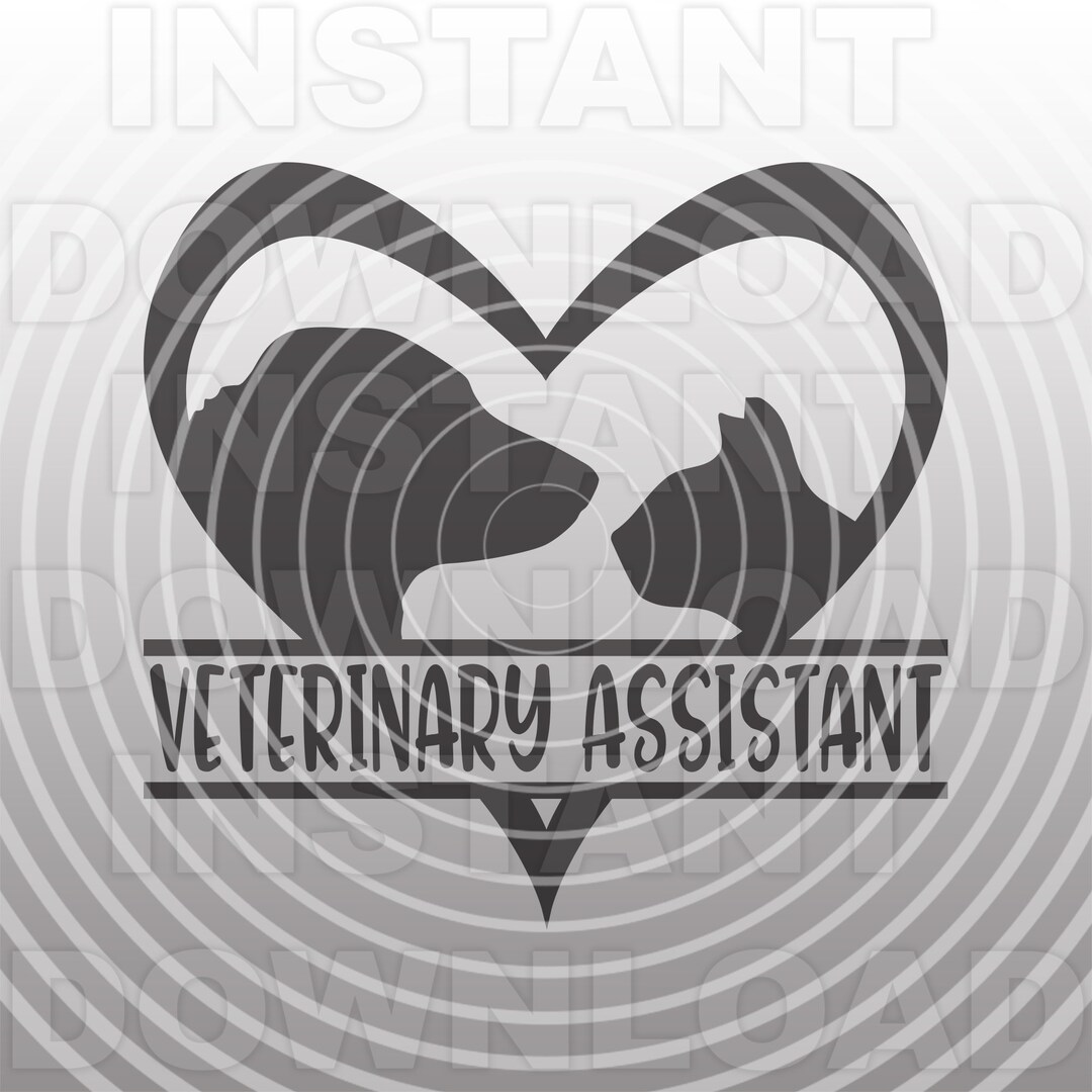 Veterinary Assistant SVG File,veterinary Clinic With Dog and Cat Heart ...
