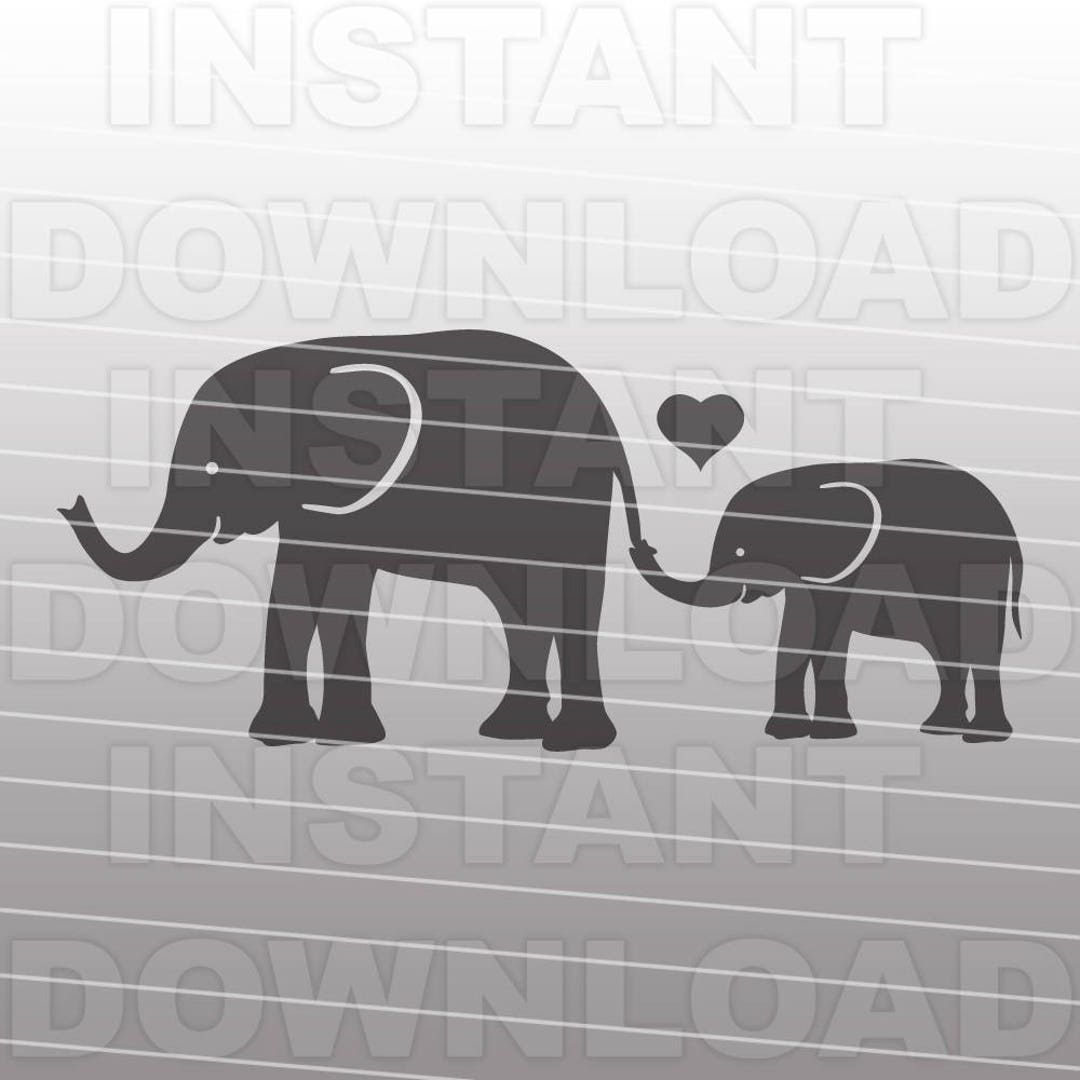 Elephant Mom and Baby SVG File,elephants SVG File,baby Nursery Svg ...