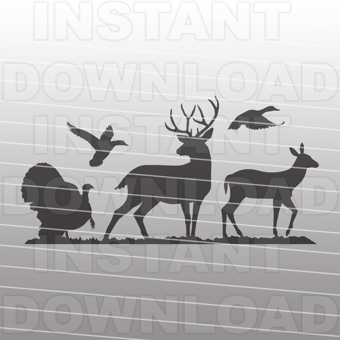 Wildlife Scene Svgturkey Hunting SVG Filedoe Hunting | Etsy