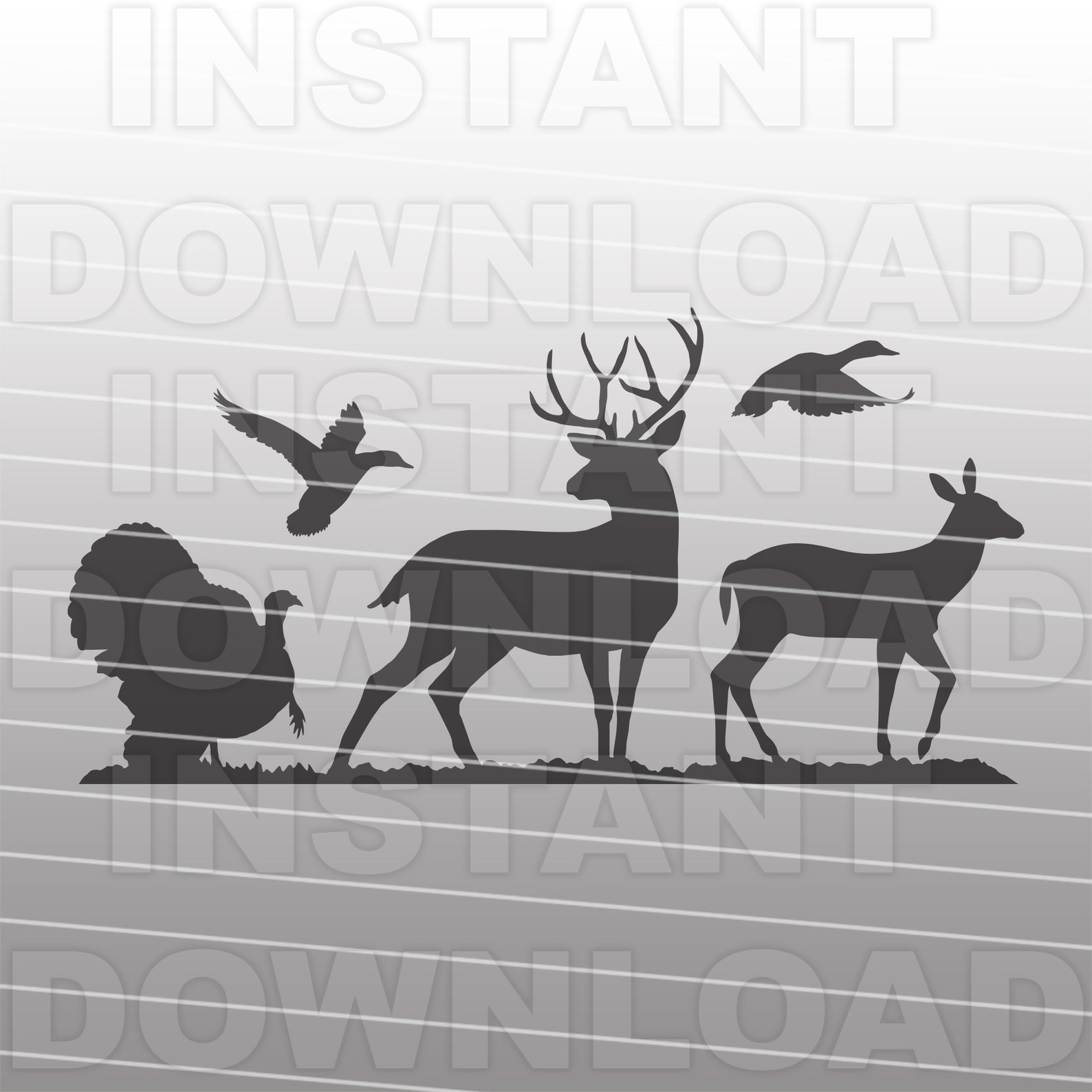 Wildlife Scene Svgturkey Hunting SVG Filedoe Hunting | Etsy