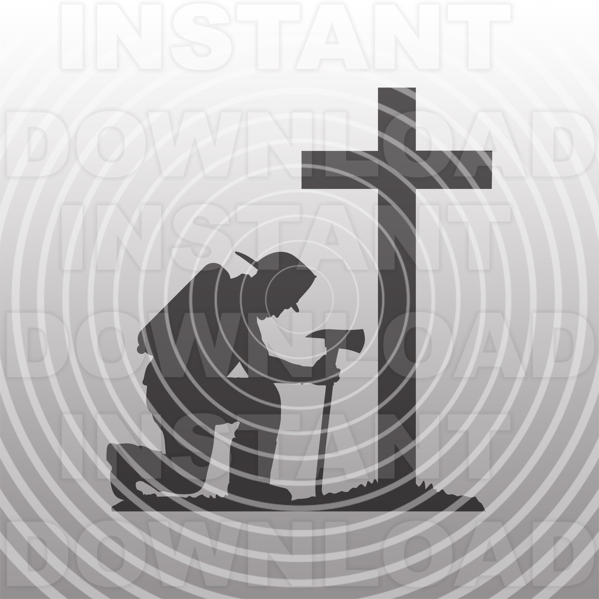 Religious Firefighter Silhouette Prints