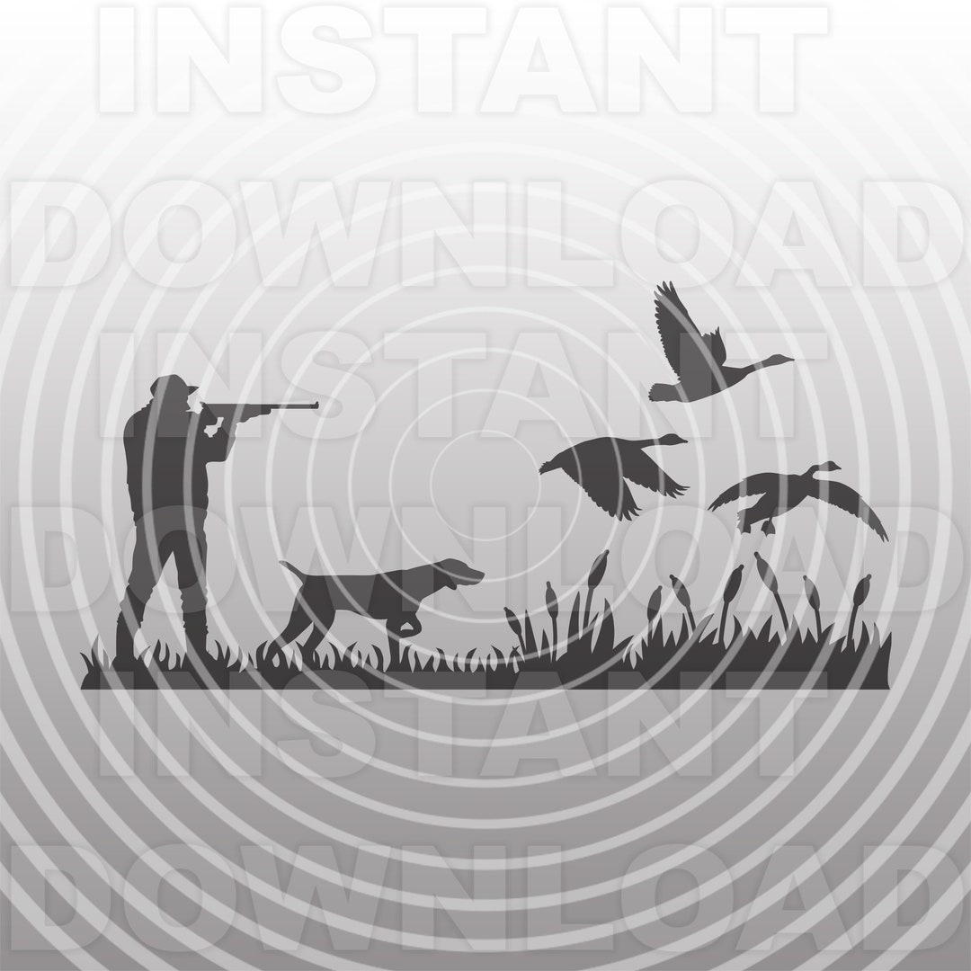 Goose Hunter Scene With Pointing SVG File,goose Hunting SVG -vector Art ...