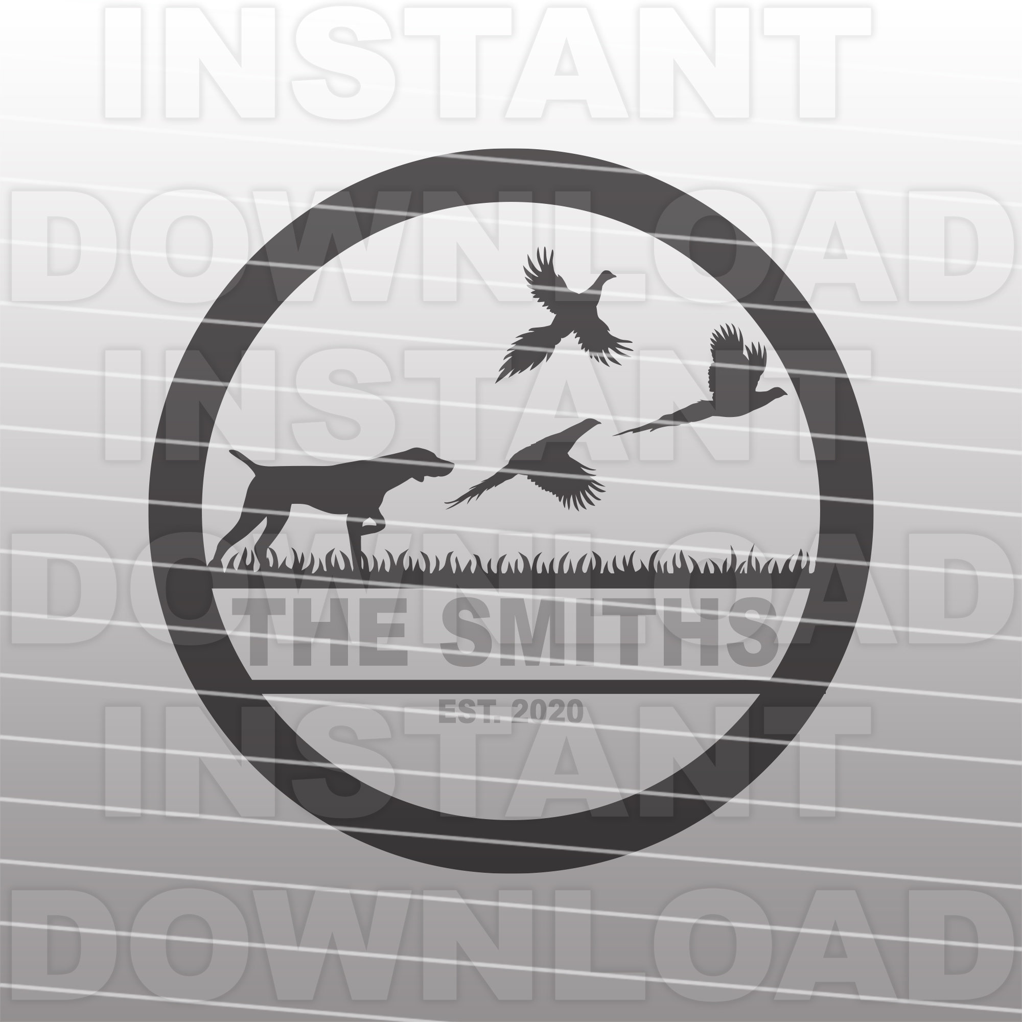 Hunting Dog Pheasant Hunting Scene Mailbox Name Plate SVG File -vector ...