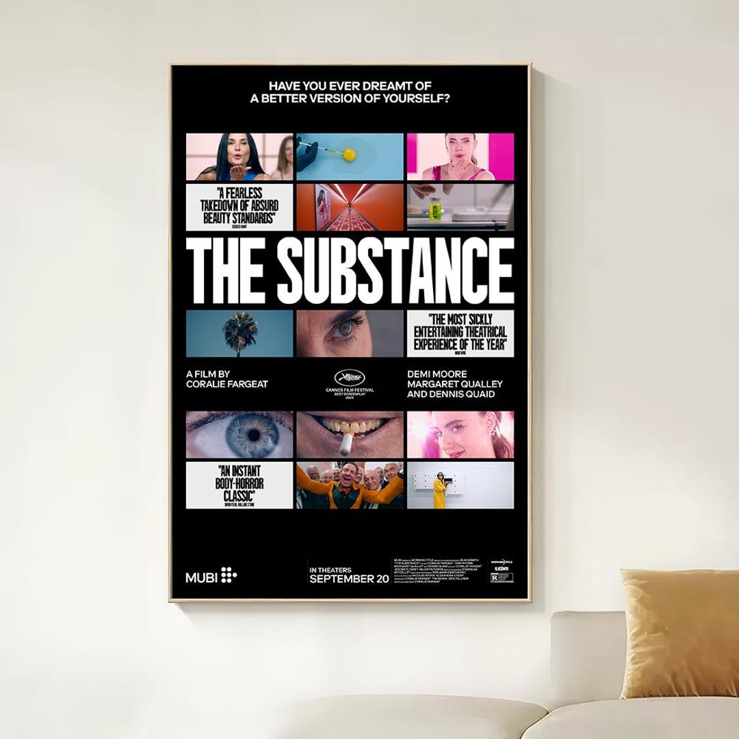The Substance Movie Poster,movie Prints for Cinema Rooms,wall Art Decor ...