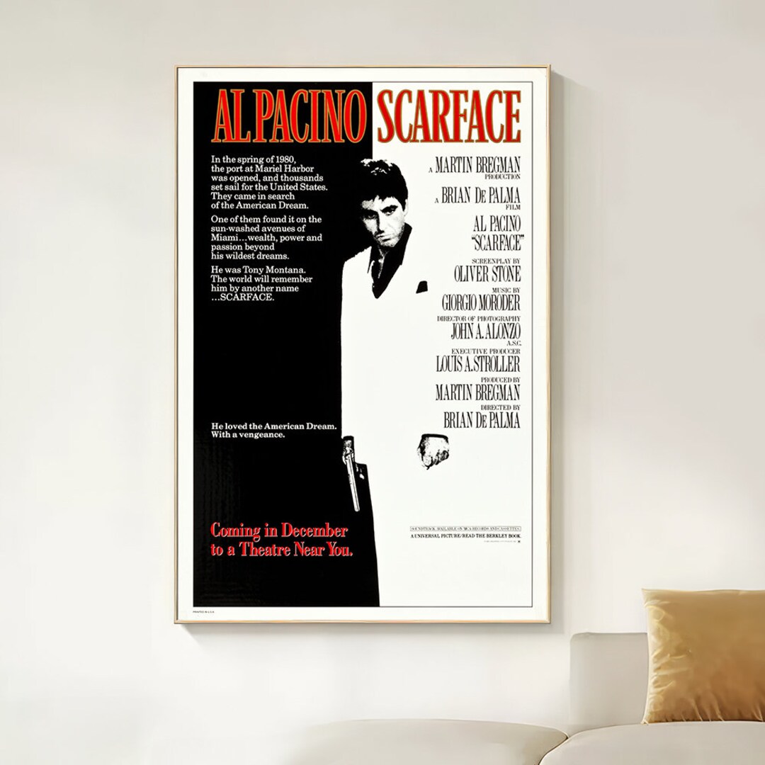 Scarface Movie Poster,movie Prints for Cinema Rooms,wall Art Decor ...