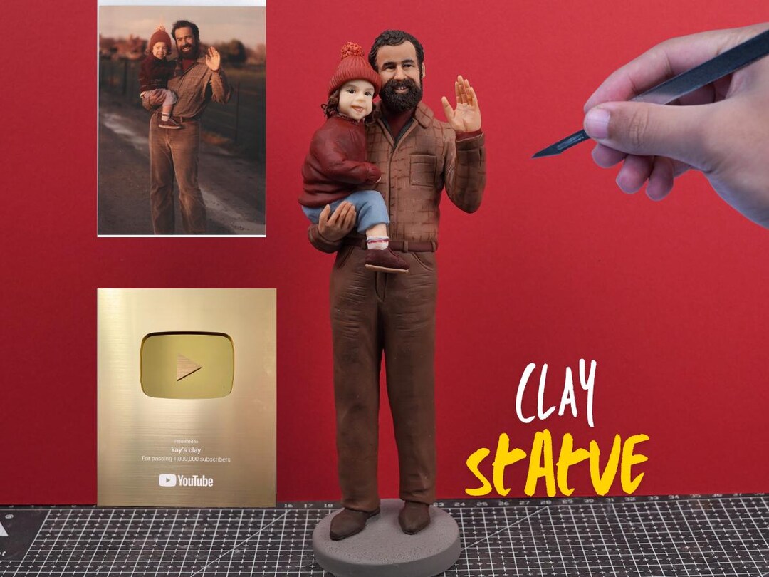 Custom Clay Statue Personalized Christmas Gift. Unique Figurine Based ...