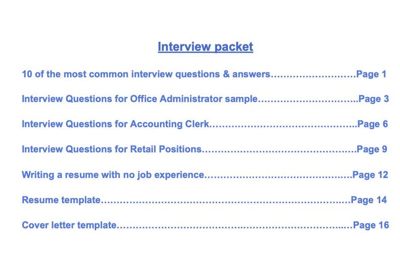 Interview Success Kit 101 | Interview Tips, Resume Template+interview Q&A for Job Interview ...