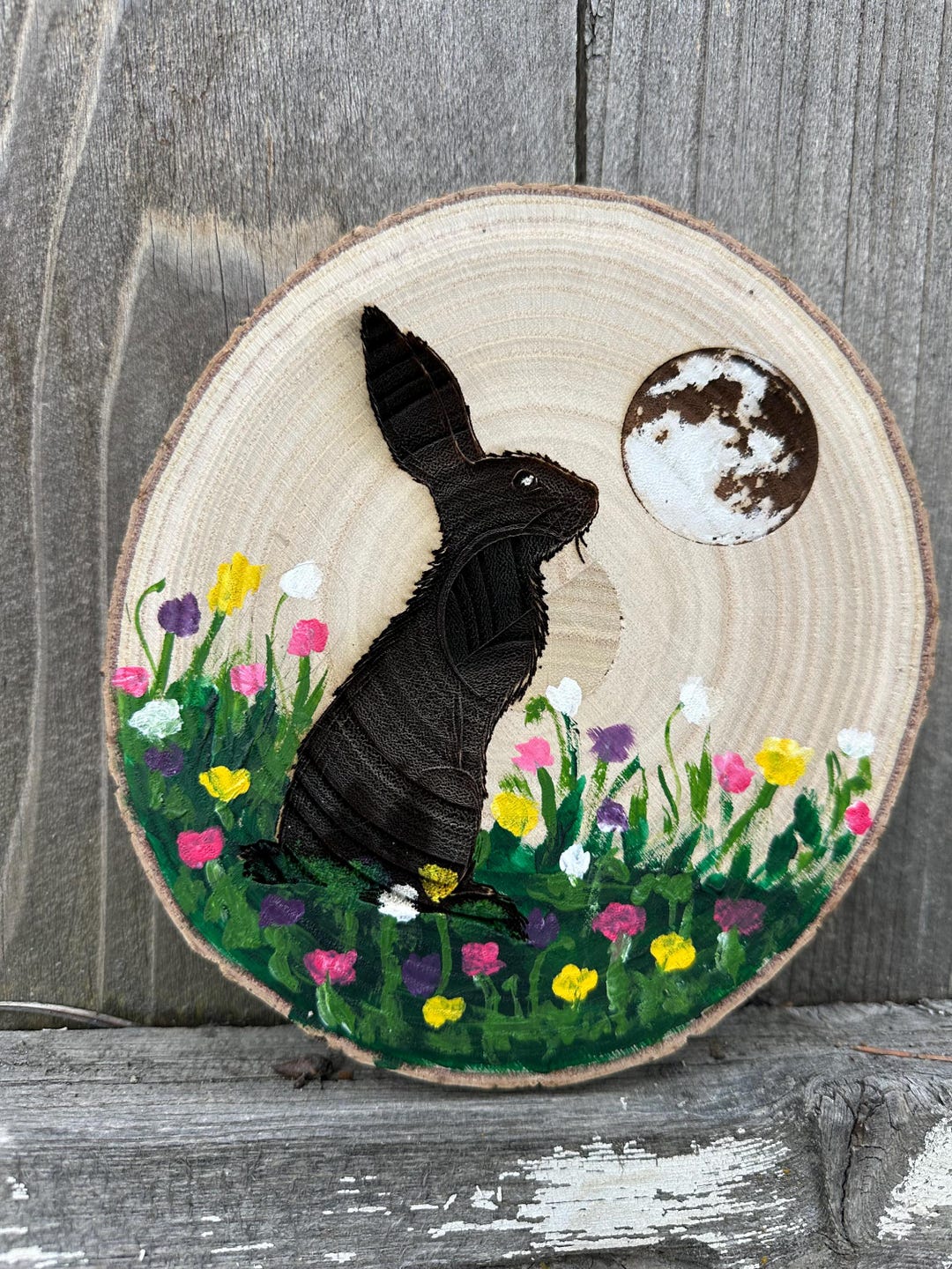 Moon Gazing Hare, Laser Engraved Hare, Ostara Hare, Hare Gazing at Moon ...