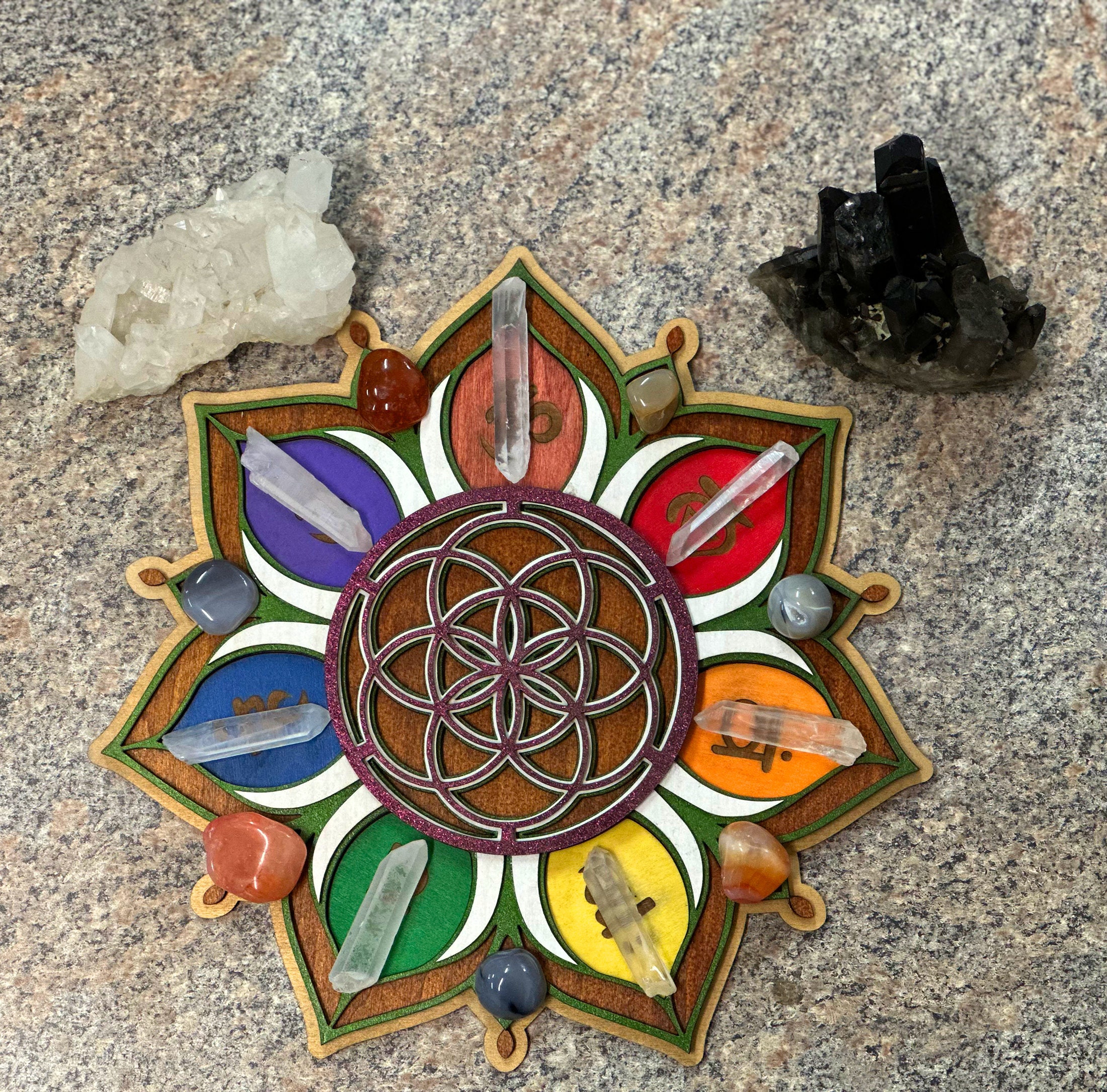 Chakra Grid, Healing Crystals, Chakra Crystal Grid, Altar Decoration ...