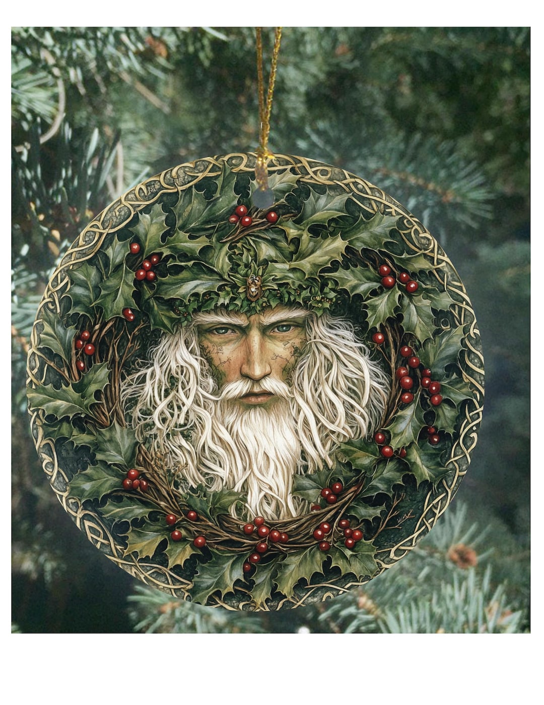 Pagan Yule Ornament, Father Yule Ornament, Winter Solstice Ornament ...