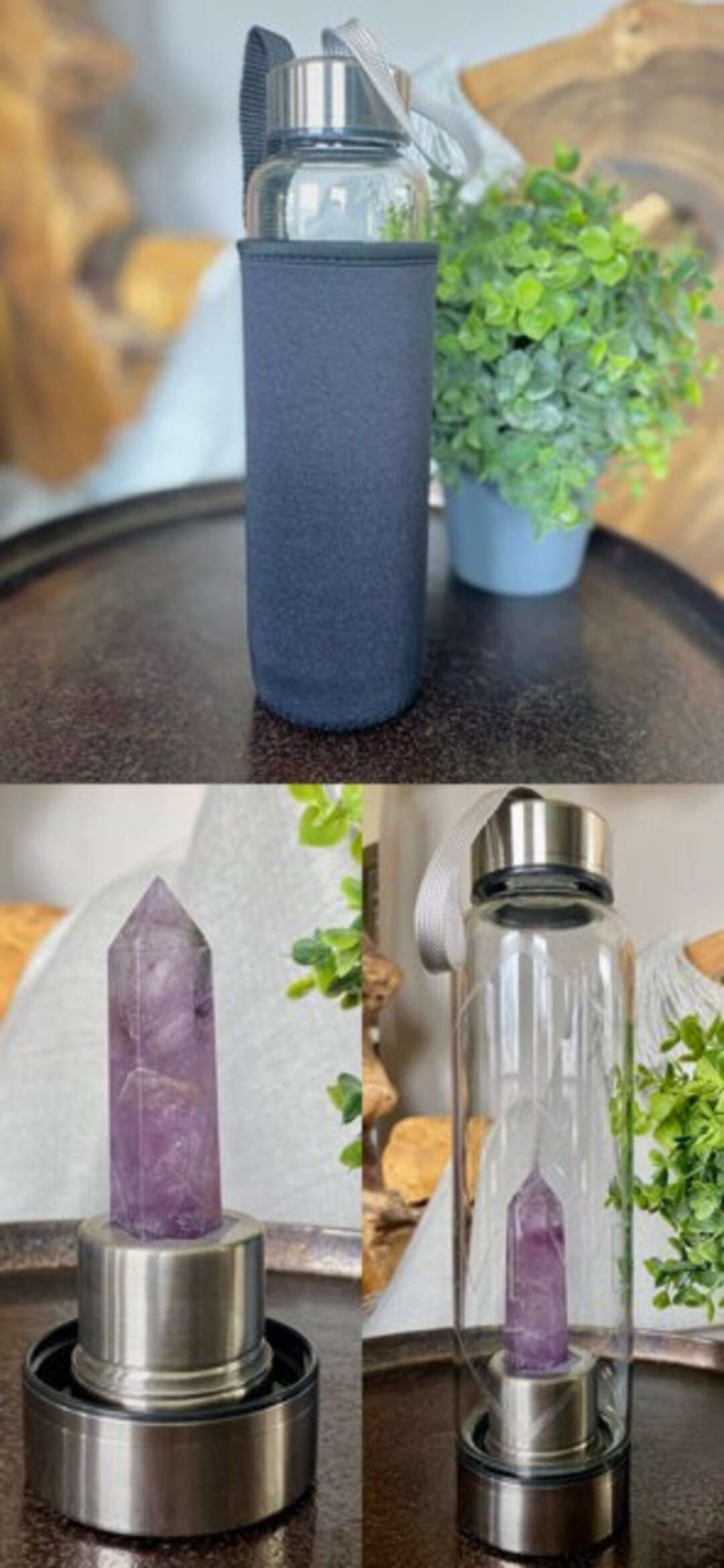 550ml Crystal Gemstone-infused Elixir Water Bottle Wedding, Birthday ...