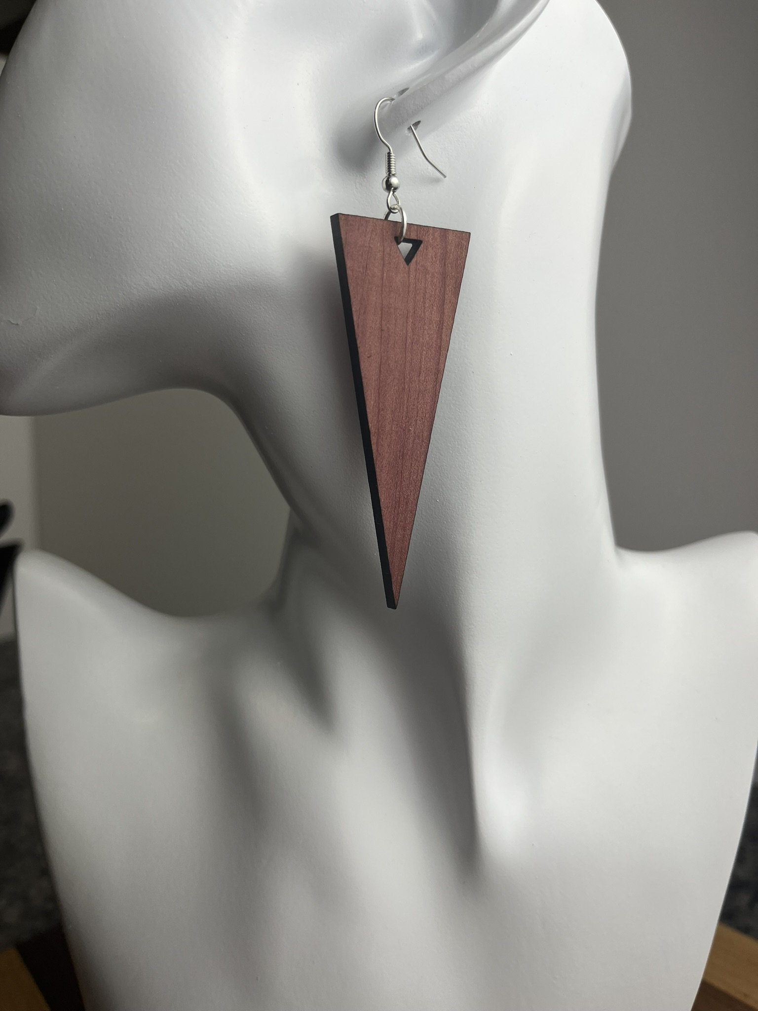 Organic Cedar Large Triangle Drop Earrings cedar Collection - Etsy