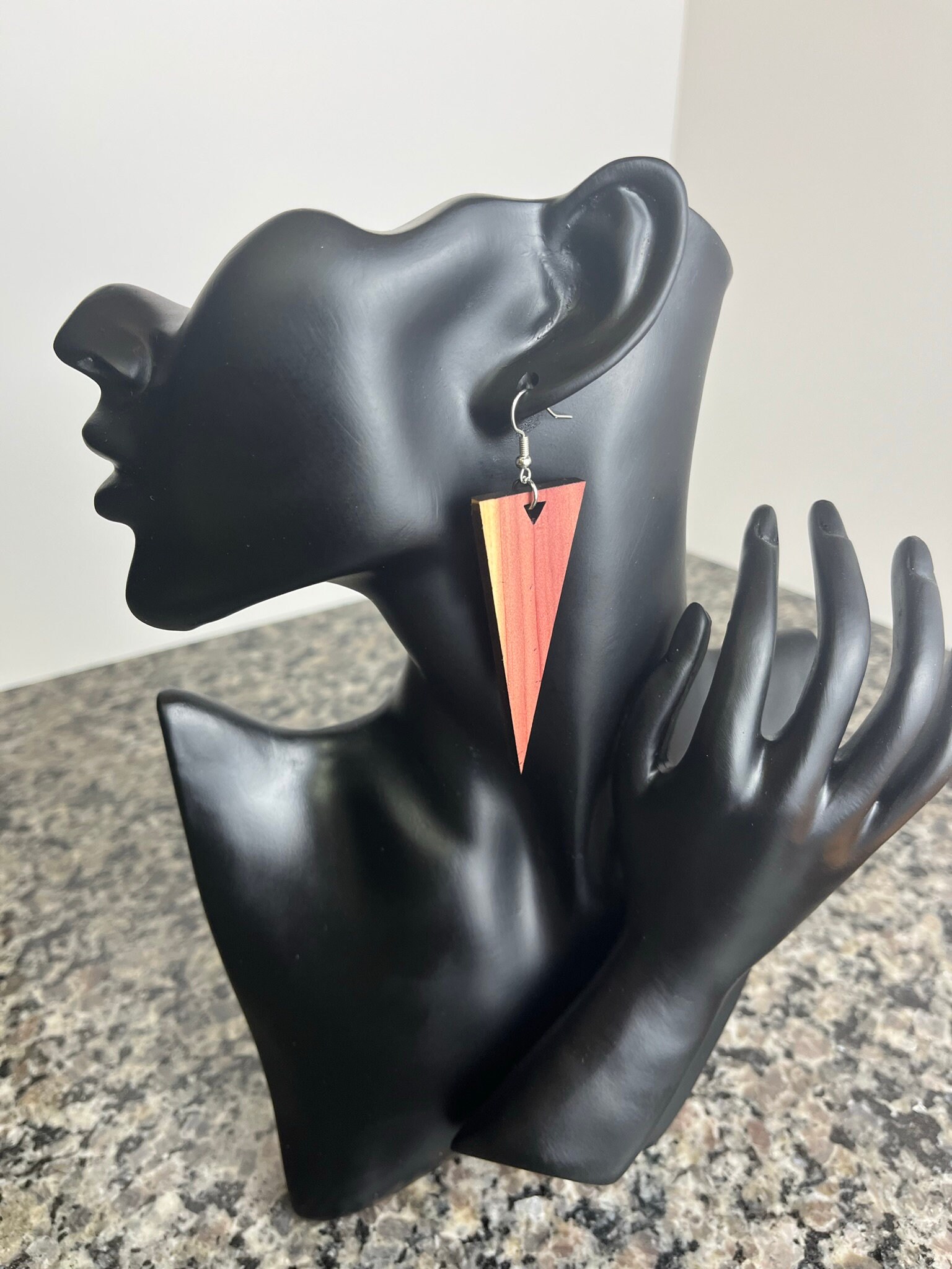 Organic Cedar Large Triangle Drop Earrings cedar Collection - Etsy