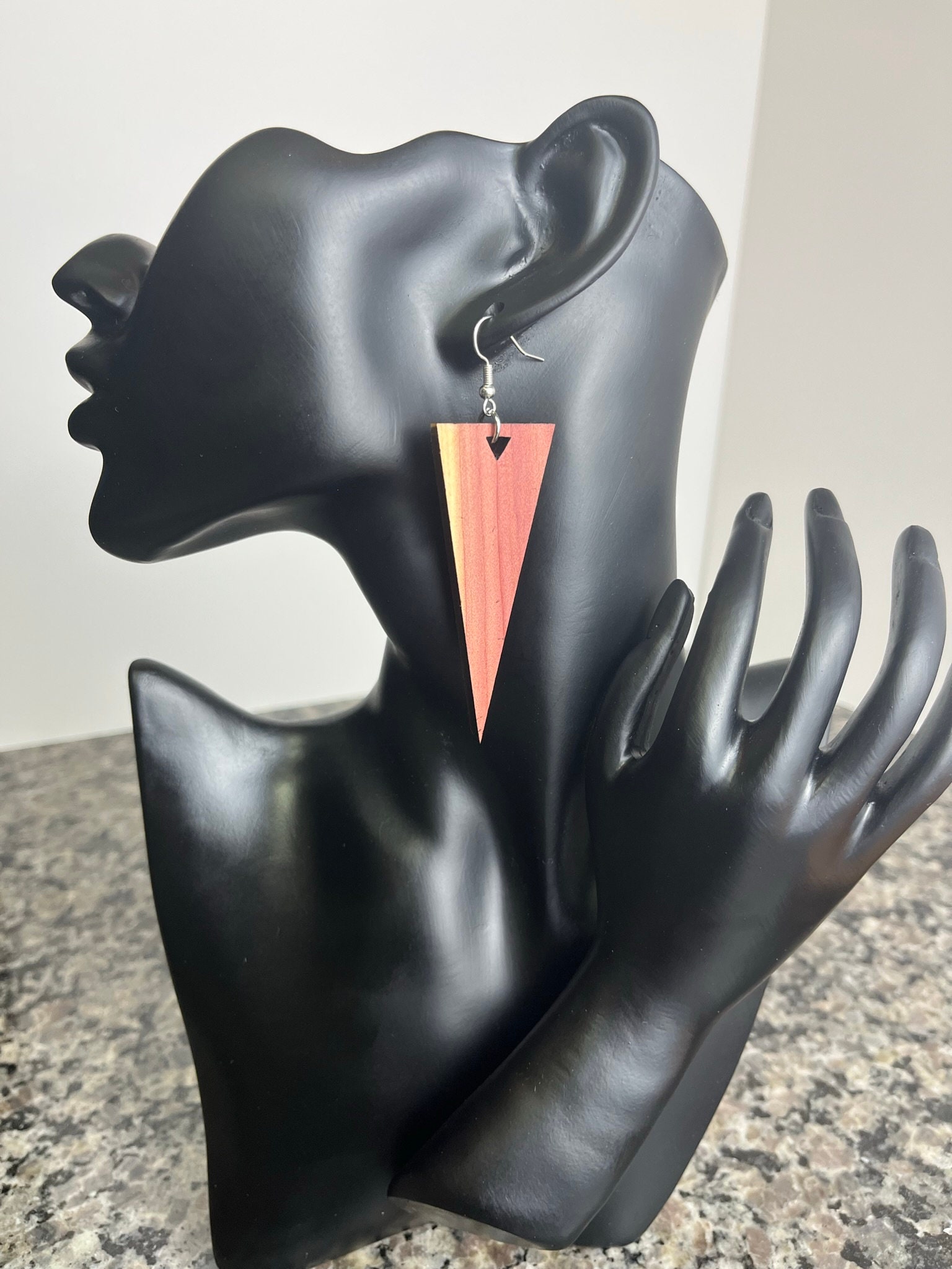 Organic Cedar Large Triangle Drop Earrings cedar Collection - Etsy