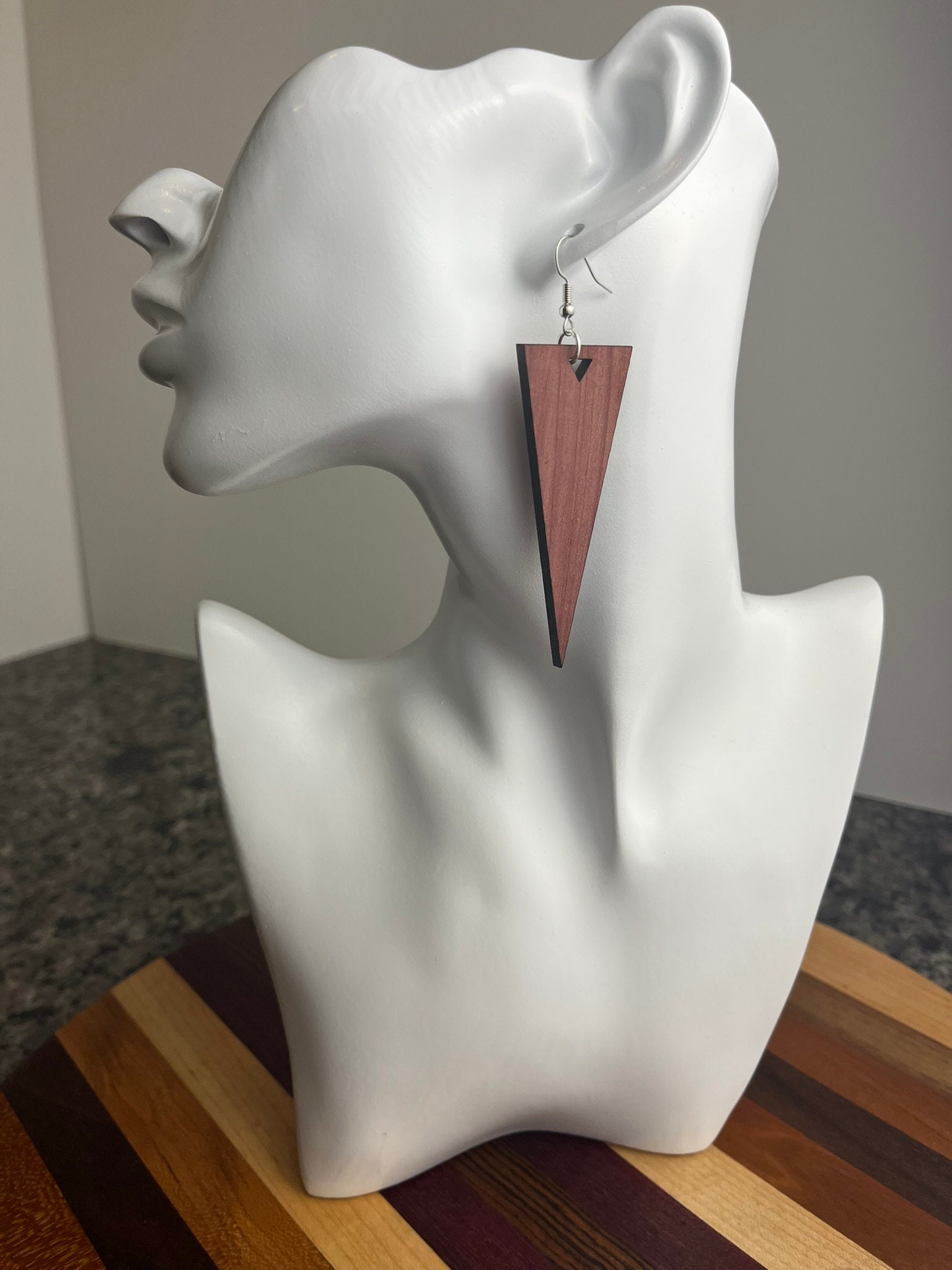 Organic Cedar Large Triangle Drop Earrings cedar Collection - Etsy