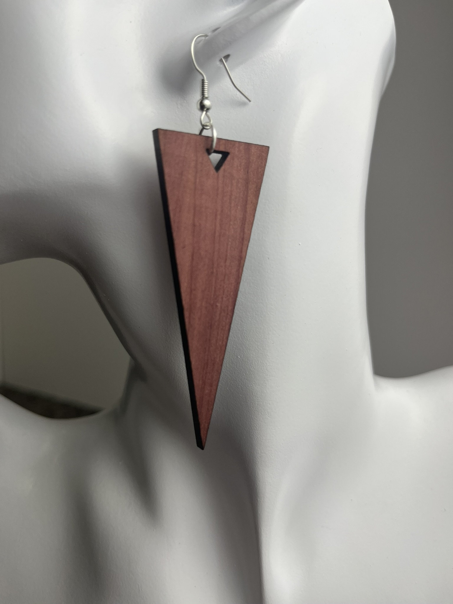 Organic Cedar Large Triangle Drop Earrings cedar Collection - Etsy