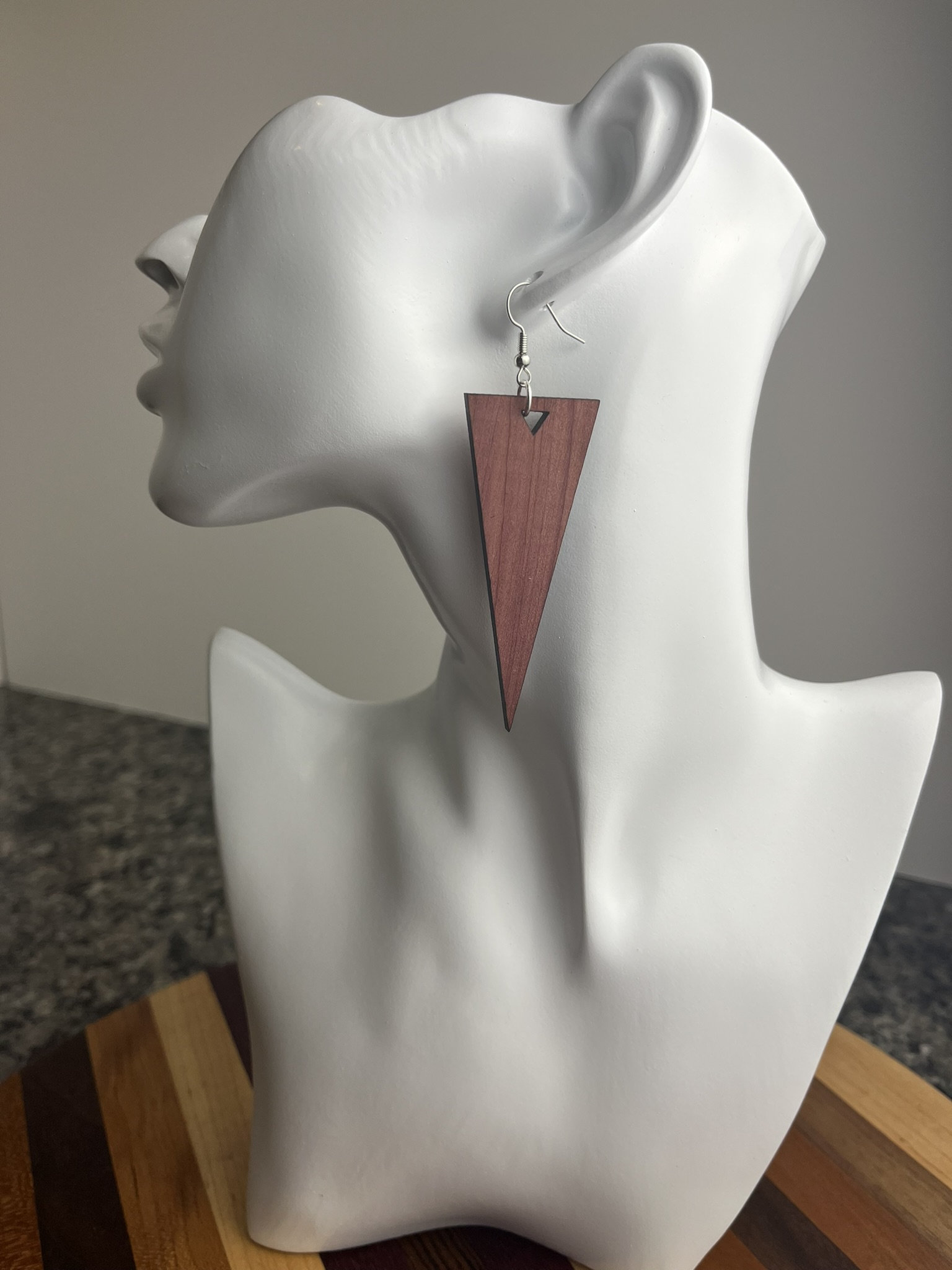 Organic Cedar Large Triangle Drop Earrings cedar Collection - Etsy