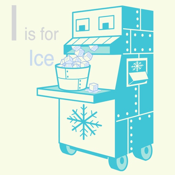 Robot Alphabet Print I is for Ice robot nursery decor baby | Etsy