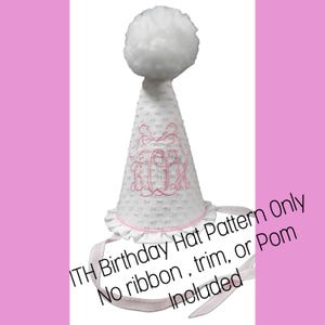 In the Hoop Birthday Hat Pattern Embroidery Design for Babies or ...
