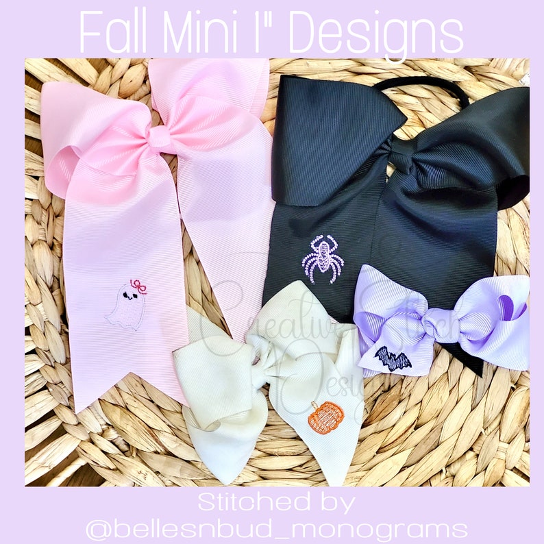 Mini Halloween Embroidery Designs: Sketch Style for Hair Bows (digital ...
